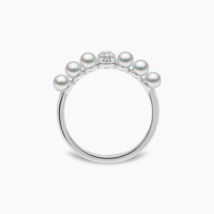 Eclipse Pearl & Diamond Cosmic Ring | Yoko London