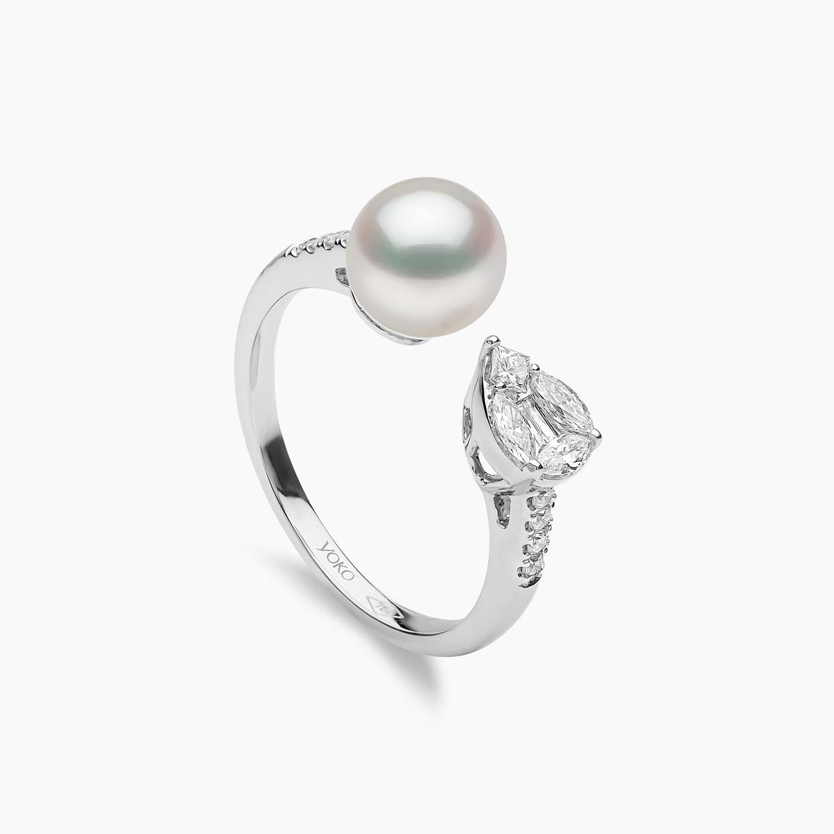 Starlight Akoya Pearl & Diamond Spectrum Ring | Yoko London